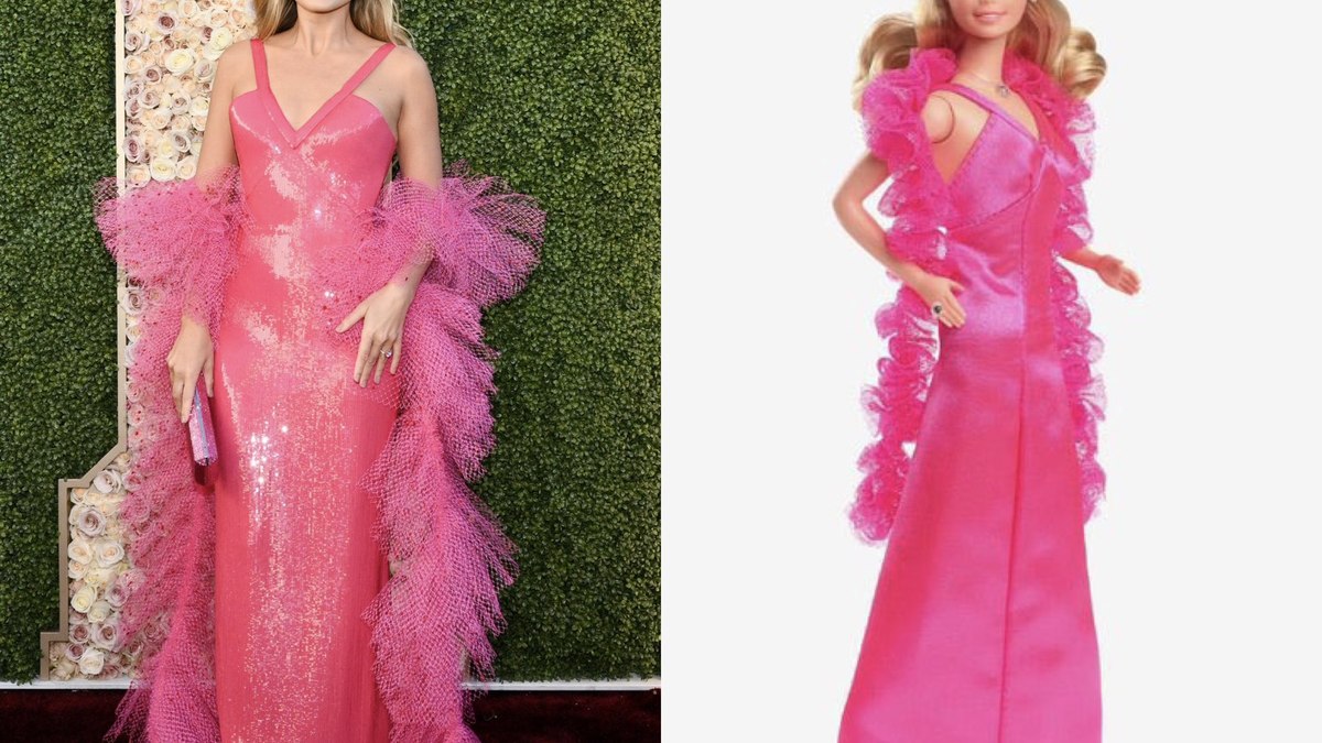 Margot Robbie usa looks da Barbie de 1977 no Globo de Ouro