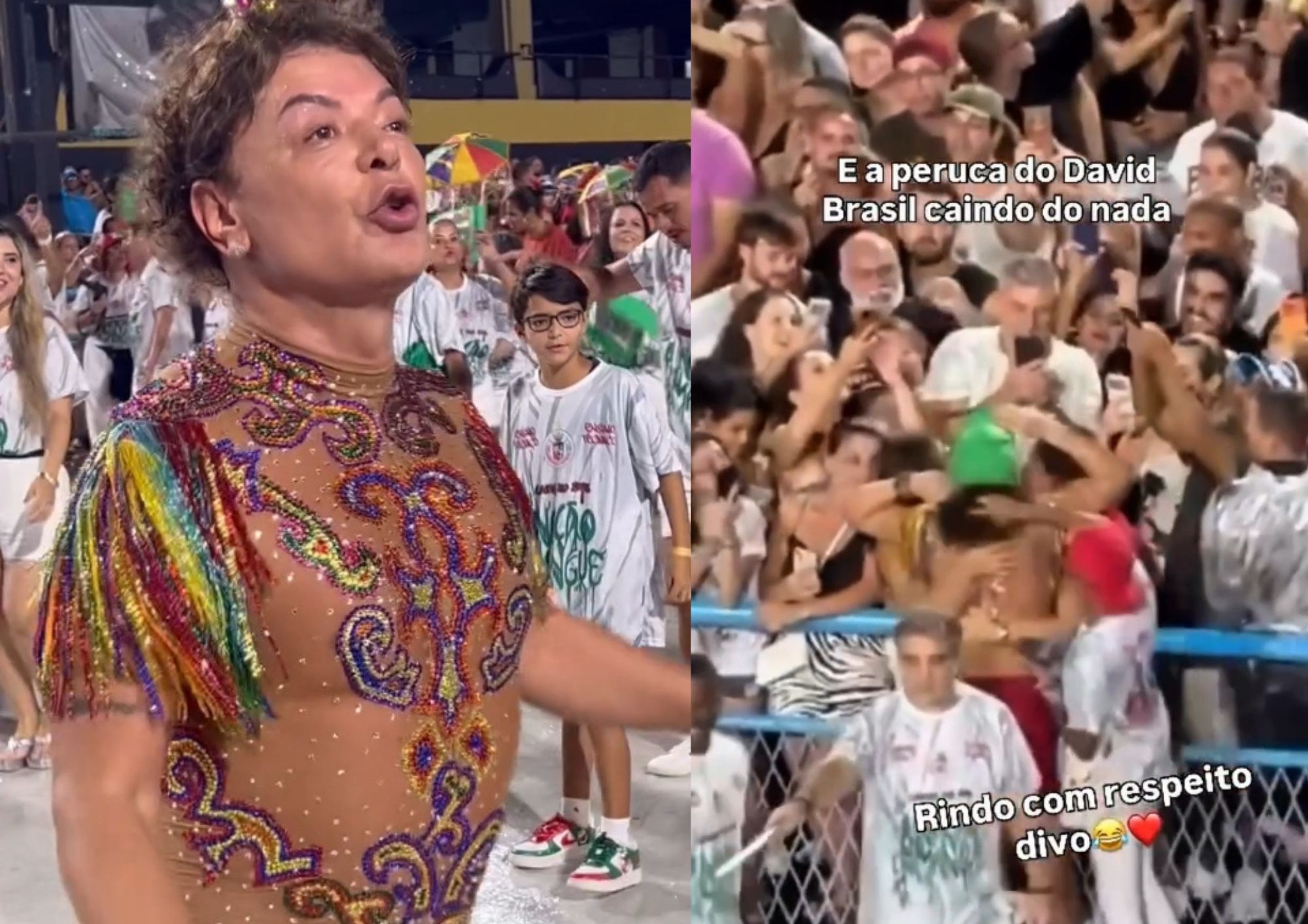 David Brazil perde os cabelos na Sapucaí